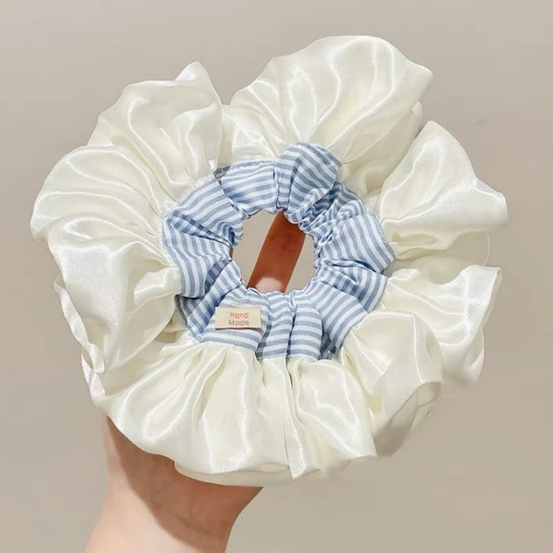 Extra Large Ballet Style Blue Striped Large Intestine Hair Ring for ...