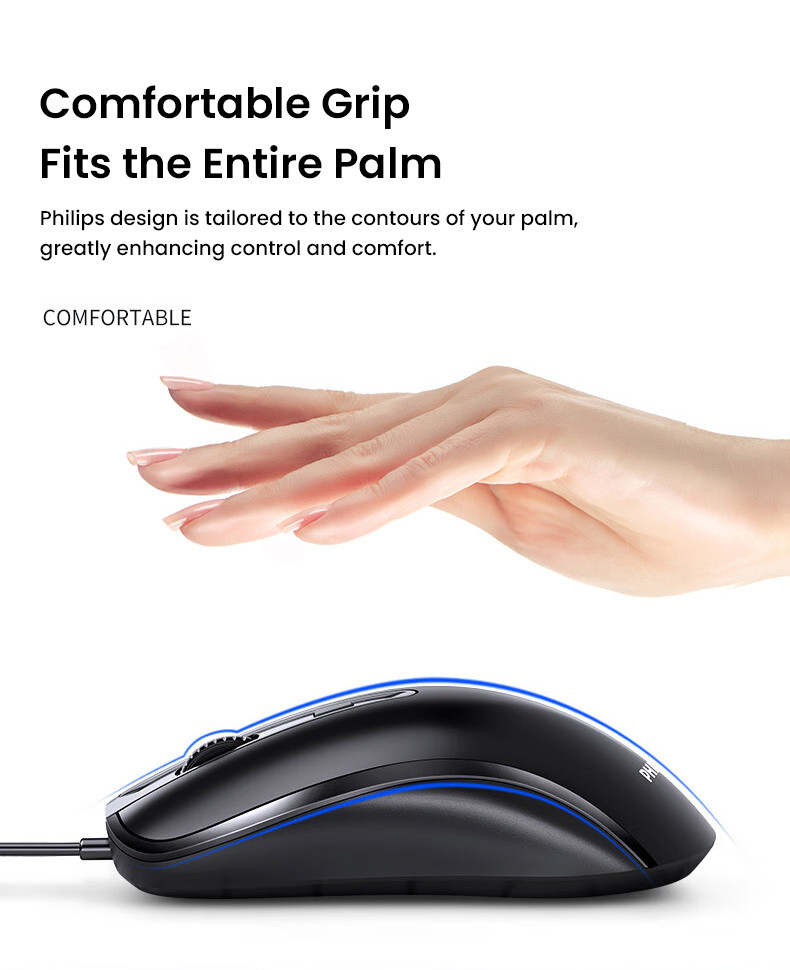 Philips Mice SPK7214 Wired Quiet Mouse with 1.5-meter Cable | Shopee ...