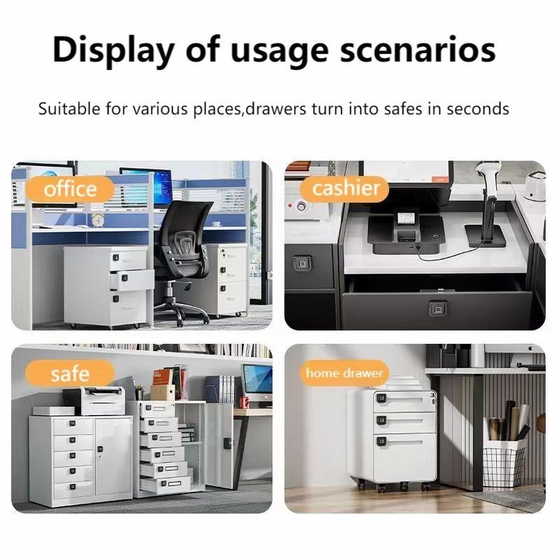 New Biometric Fingerprint Lock Black Keyless Cabinet Lock Smart Drawer ...
