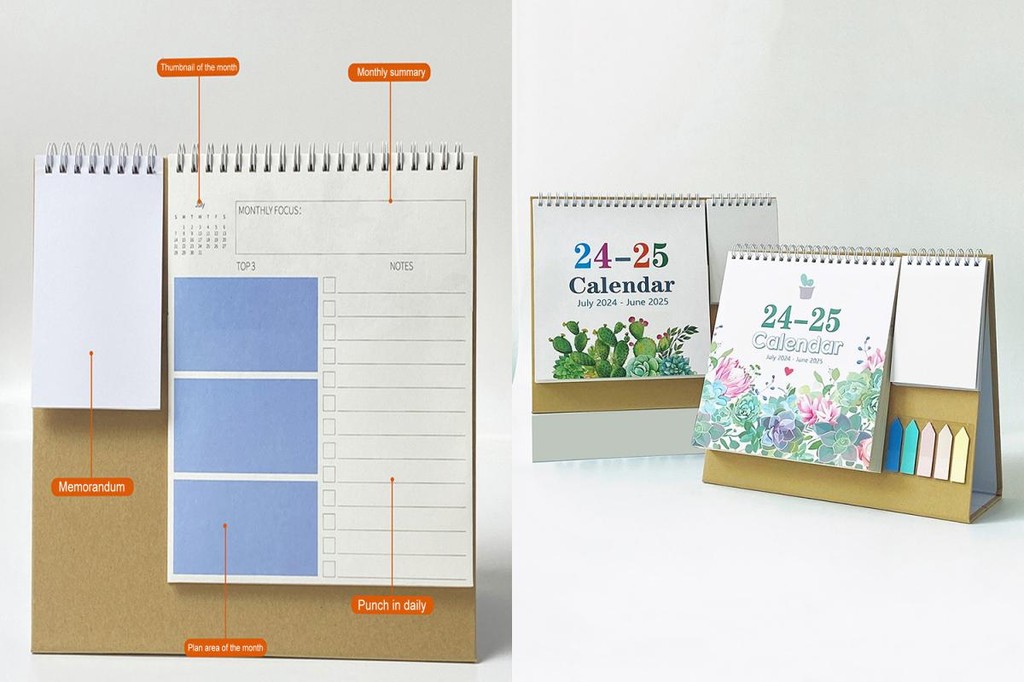NTA Stylish Desk Planner 2025 Desk Calendar with Notepad 2025 Desk ...