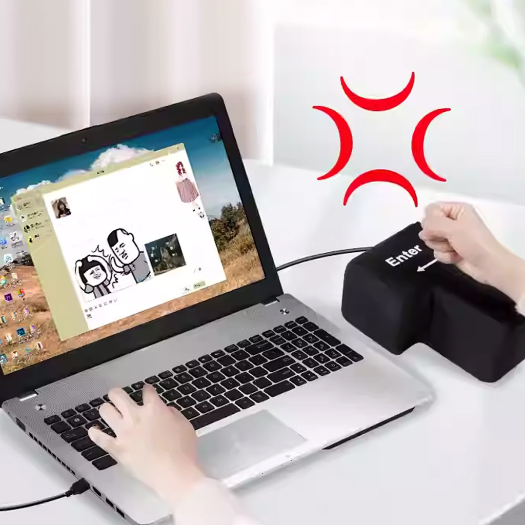 HdoorLink USB Big Enter Key Button Anti Stress Relief Button Office ...