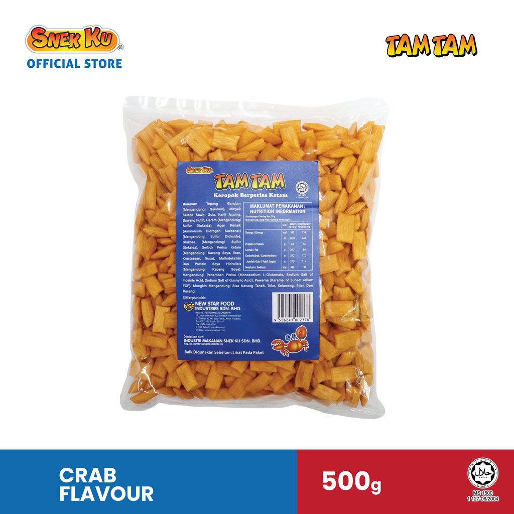 Snek Ku Tam Tam Crab Flavoured Snacks (500g) | Shopee Malaysia