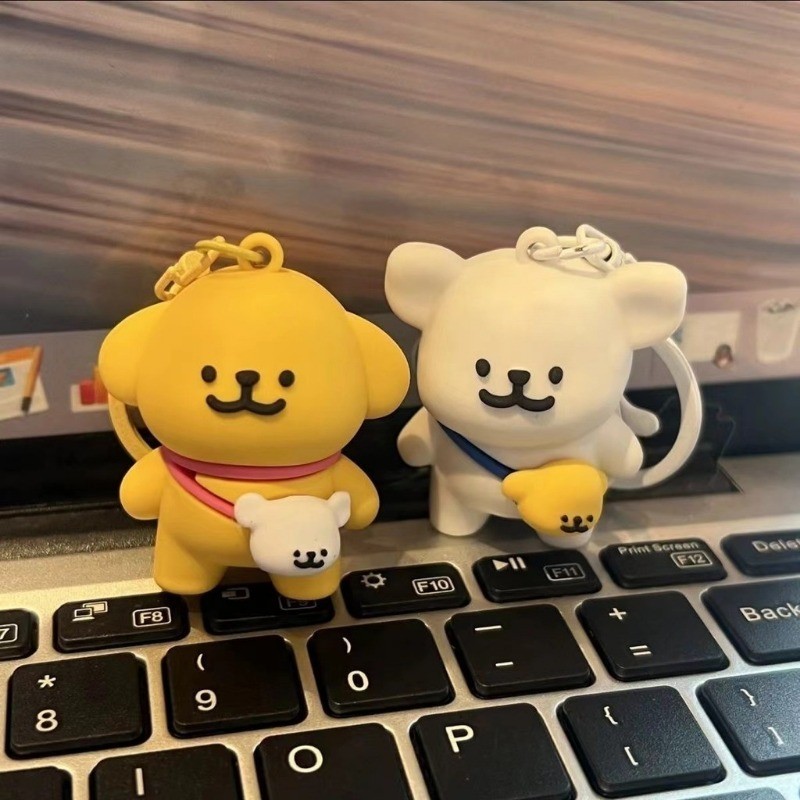 Cartoon Puppy Animal Key Chain Cute Line Dog Doll Keychain Bag Gift ...
