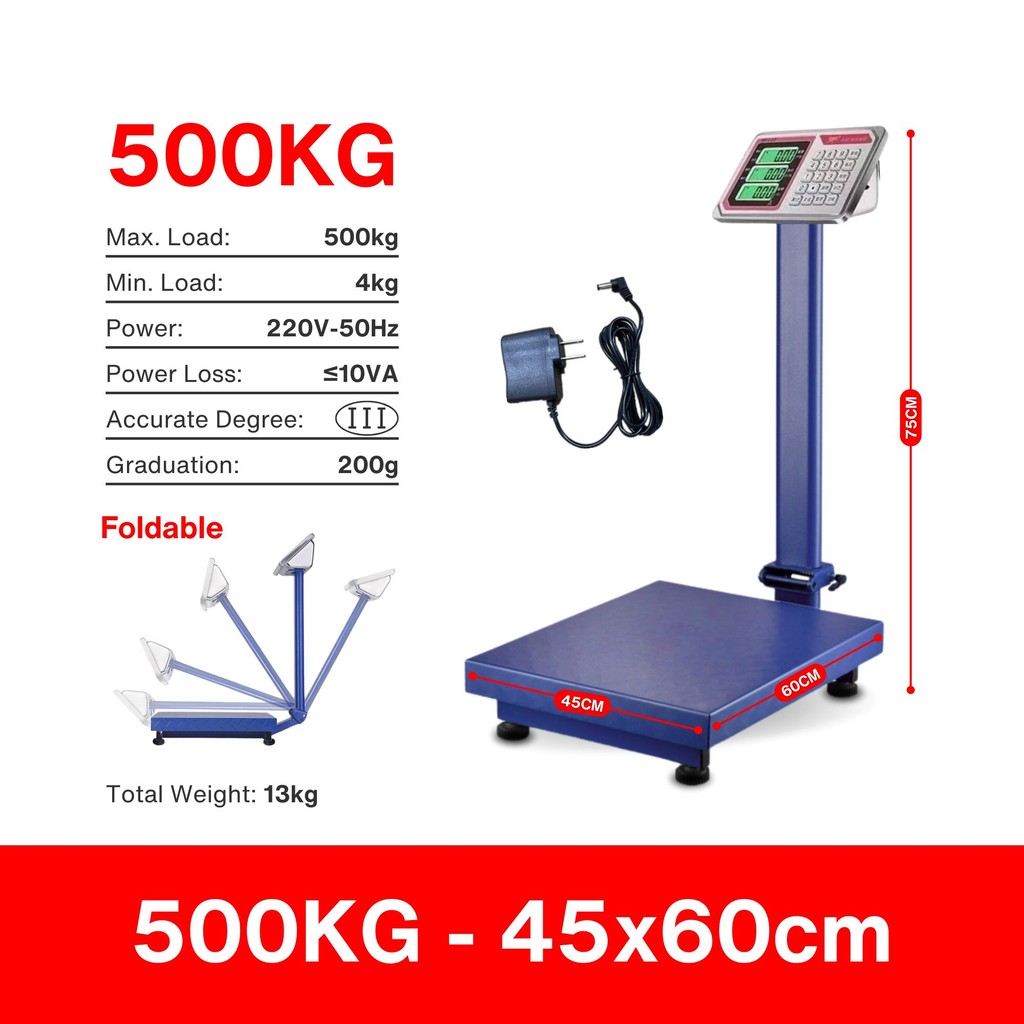 Digital Platform Scale 500KG / 600KG / 1 TON with Wheel Weighing Scale ...