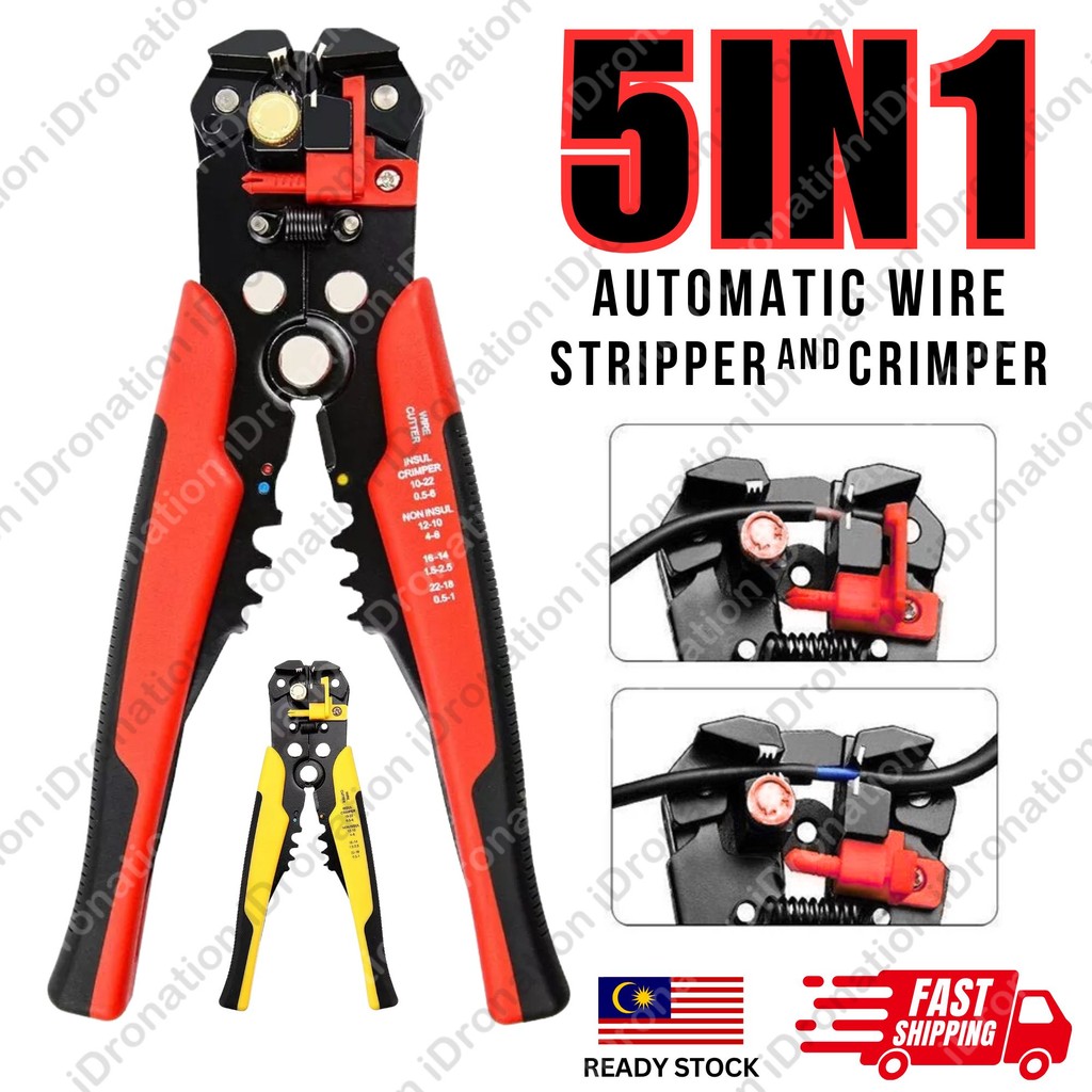 5 IN 1 Automatic Stripper Crimper Wire Multi-Purpose Terminal Wire ...