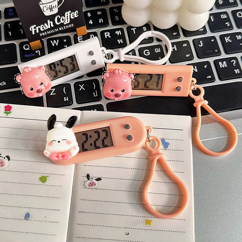 Dopamine Color Keychains Student Electronic Timer Keyrings Cute Loopy ...