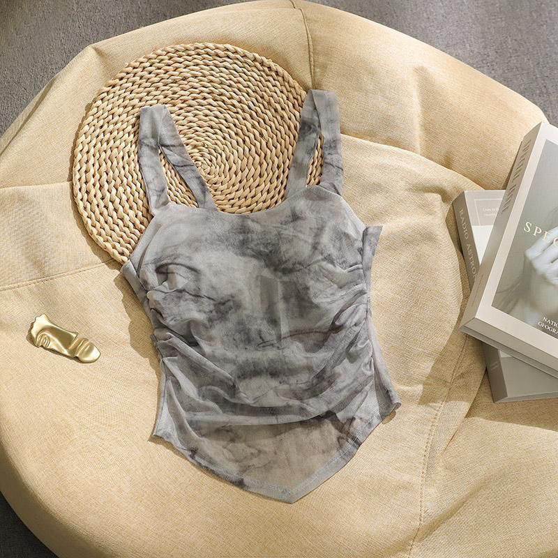 【Ready Stock】CNY300斤大码法式印花背心女夏季胖mm打底甜辣妹网纱设计感外穿上衣 New Year Clothes ...