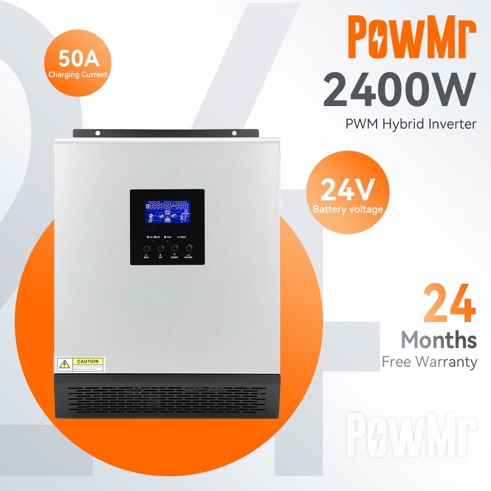 in stock PowMr PWM 3KVA Solar Inverter 24V-220V Hybrid Inverter Pure ...
