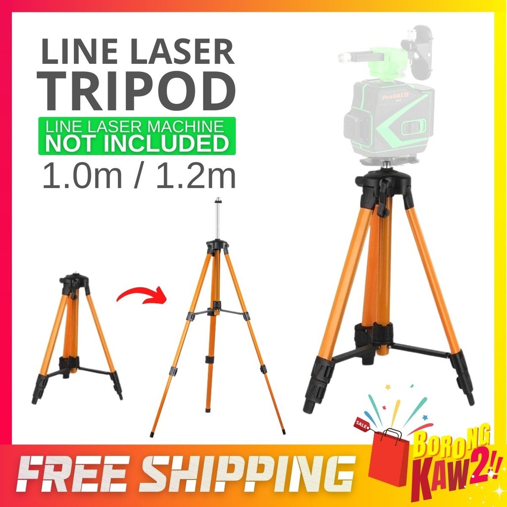 1.0m / 1.2m Laser Level Machine Tripod Stand Adjustable Adjustment 360 ...