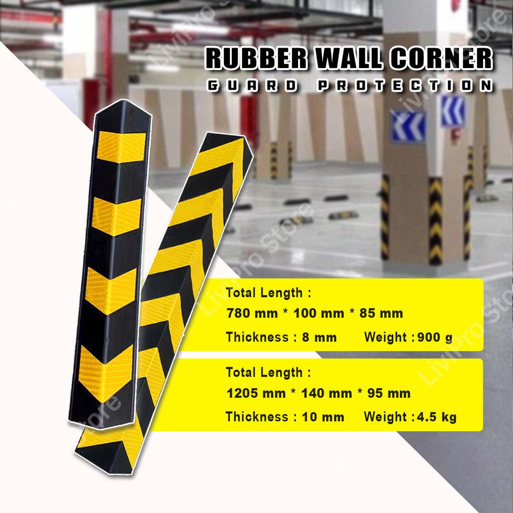 Traffic Safety Rubber Wall Corner Guard Protector Car Parking Pole ...