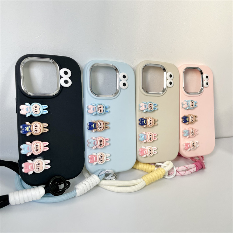 3D Labubu Cartoon Toy Phone Case For iPhone 16 promax 15 14 Plus 13 12 ...