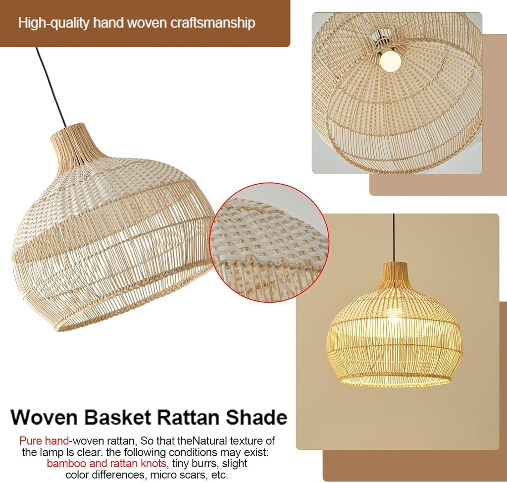 Japanese Muji Pendant Lamp Rattan Lampu Bamboo Pendant Light Muji ...