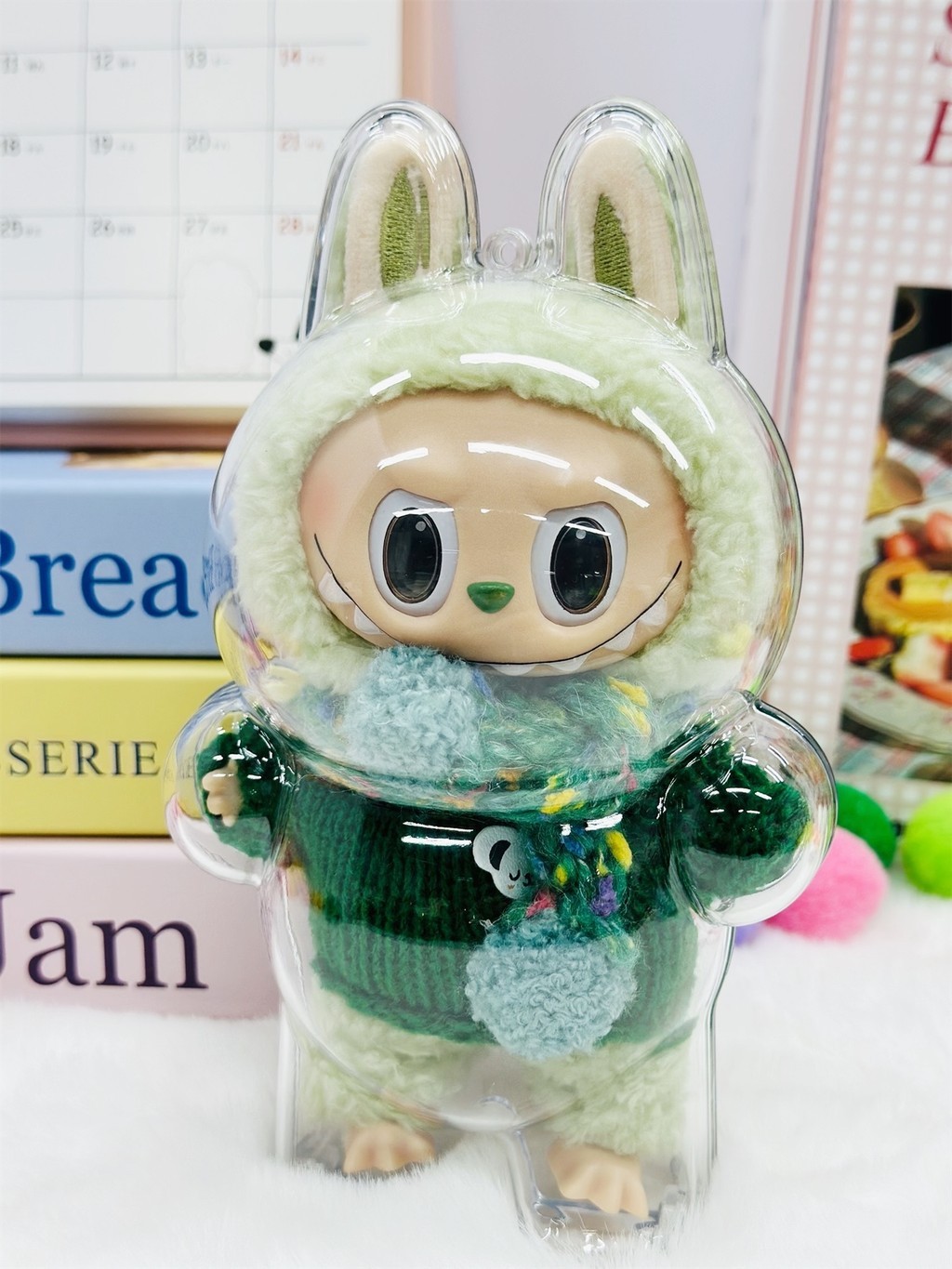 Labubu V2 Protective Acrylic Case Transparent Portable Cable Organizer ...