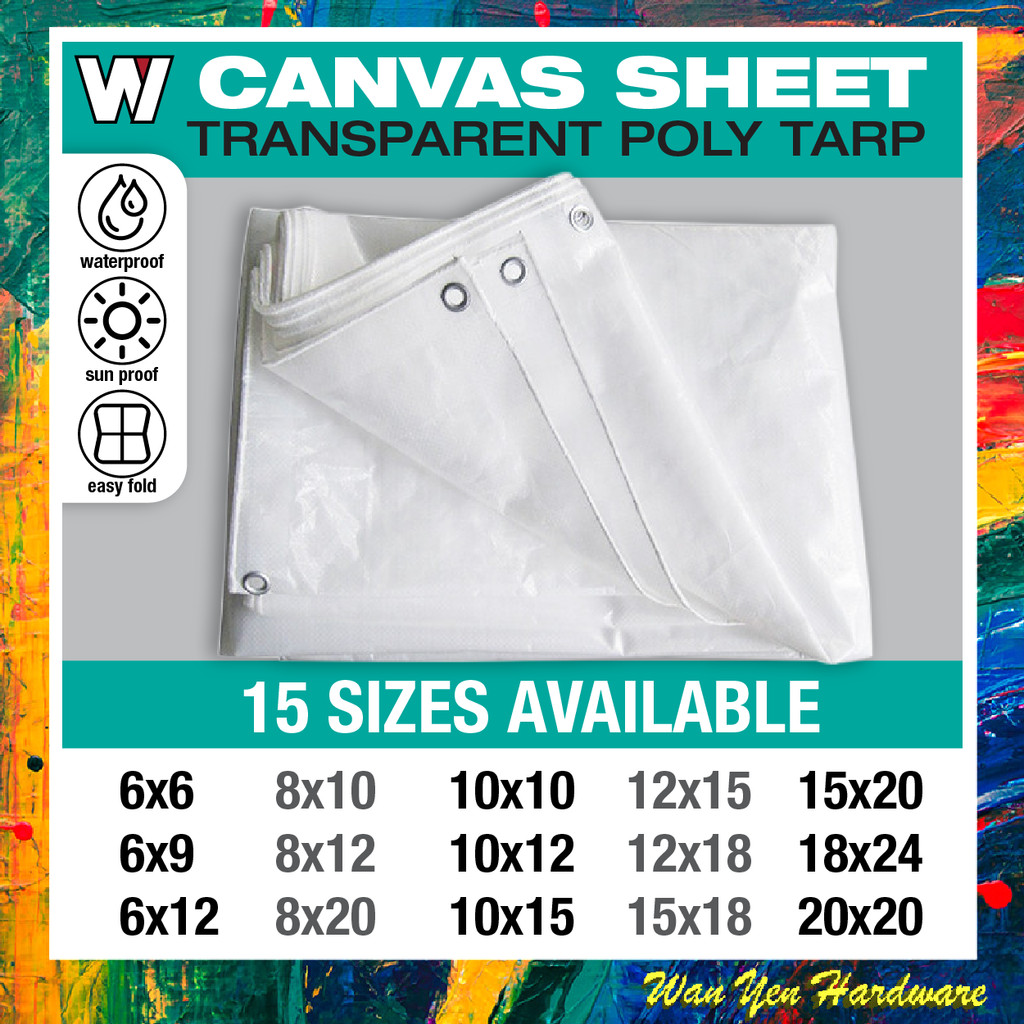 Canvas Sheet Clear / Waterproof Canvas / Rainproof Cloth / Kain Kanvas ...