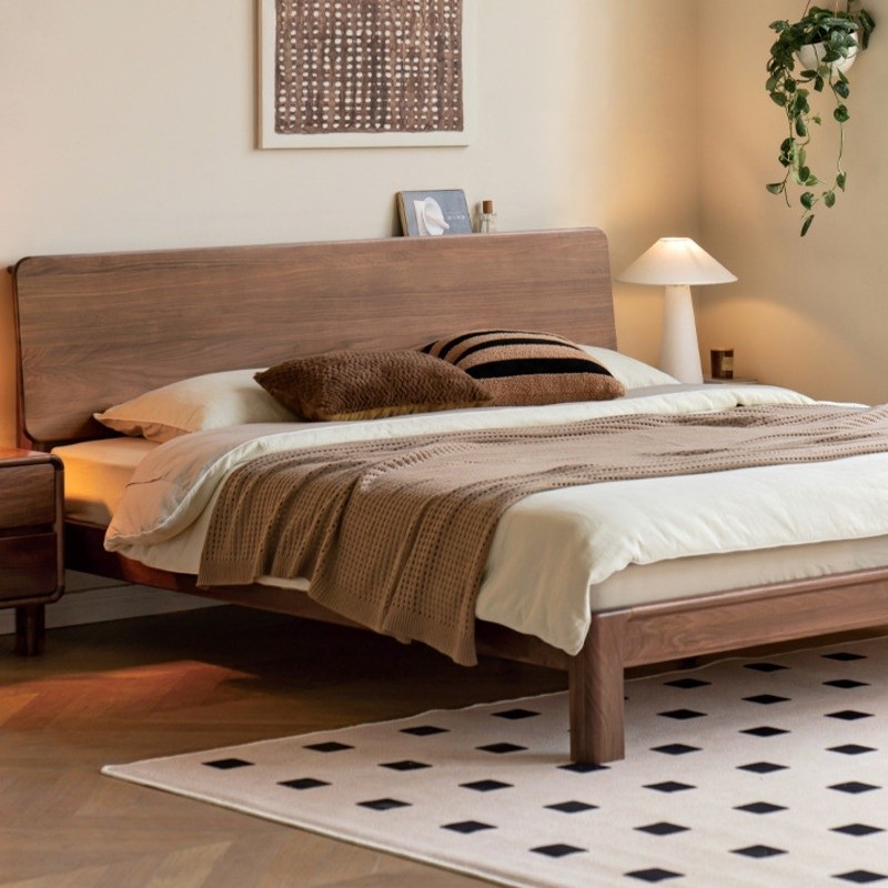 hcj han hcj Language Genji Wood Solid Bed Black Walnut nwg jin | Shopee ...