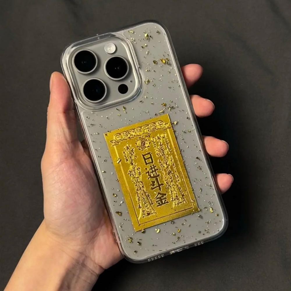 Luxury Bling Gold Flake Phone Case for iPhone 11 16 15 14 13 12 Pro Max ...