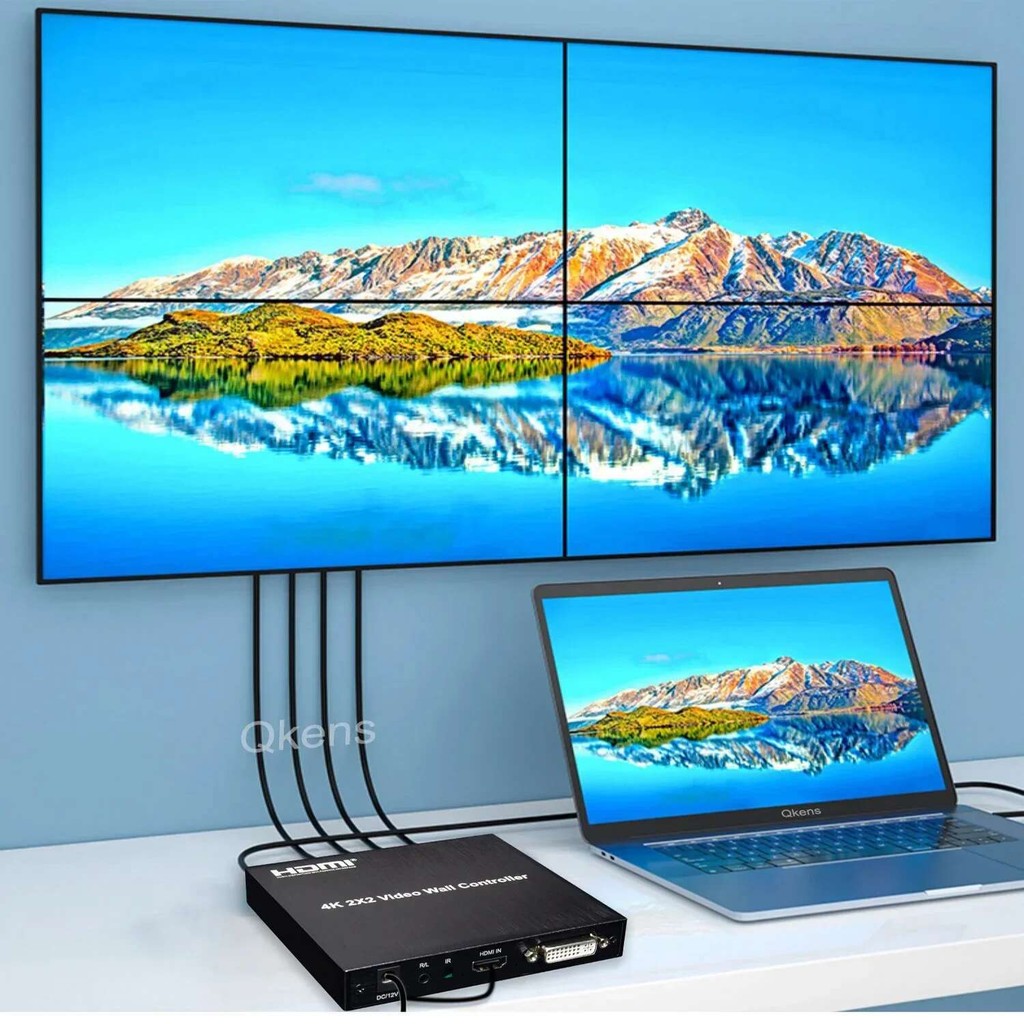 HDMI Video Wall Controller 2x2 DVI Video Wall 4 TV Splicer 1080P 1x2 ...