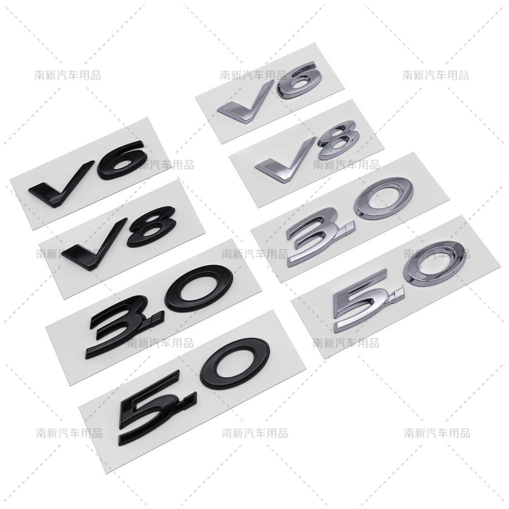 Jaguar 3.0 V6 5.0 V8 Emblem Stickers ABS Material Modified Tail Trunk ...