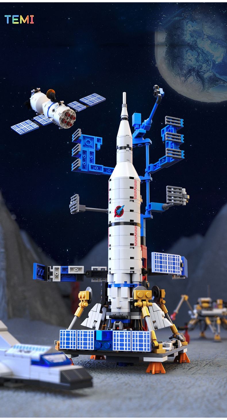 TEMI 411Pcs Space Rockets Assembled Toys for Kids Space Shuttle/Space ...