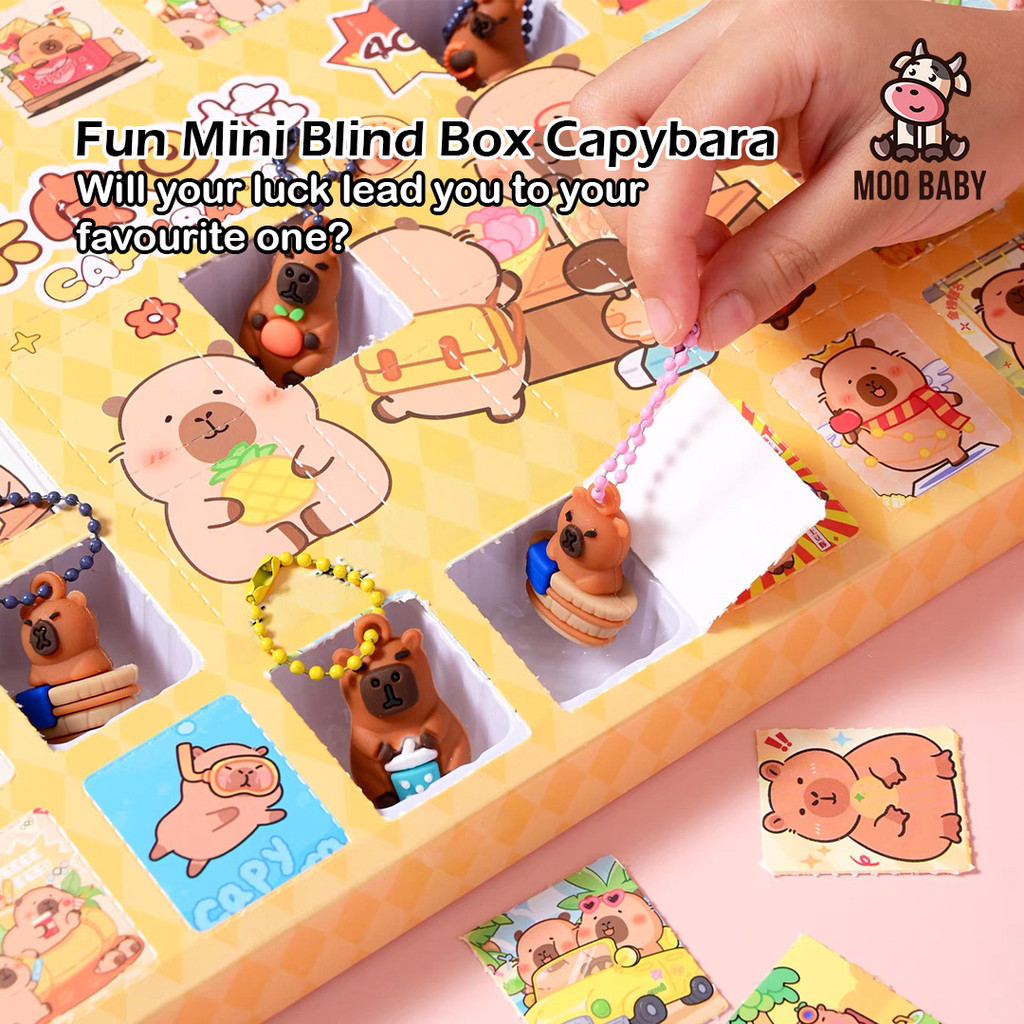 Moo Baby Kapibara Blind Box Kecil Desk Set Murah Capybara Blind Box ...