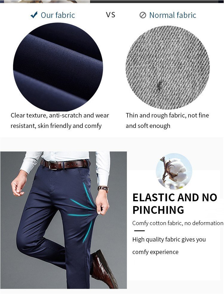 Men's Slim Fit Formal Office Pants/Stretchable Flexible Casual Seluar ...