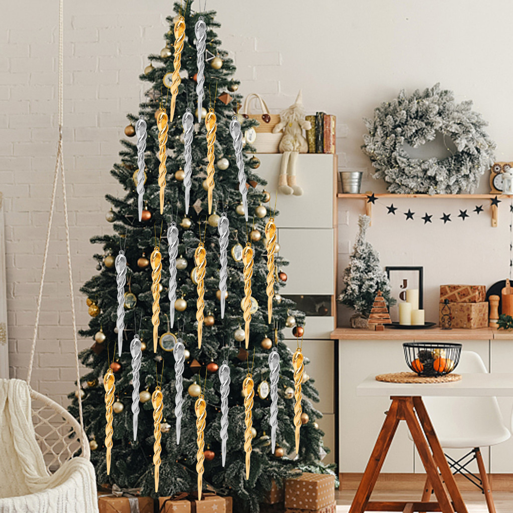 12 Pcs/ Set DIY Christmas Tree Decorative Simulation Icicle - Xmas ...