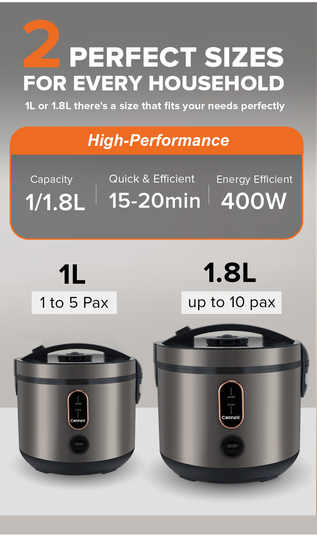 Cornell Jar Rice Cooker with Steam Tray | Shopee Malaysia