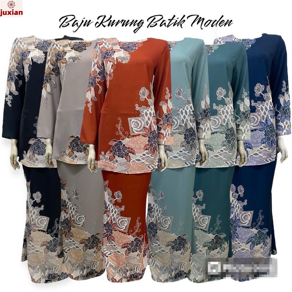 L00086 ISABELLE Kurung Moden Floral Fashion Kain Duyung | Shopee Malaysia