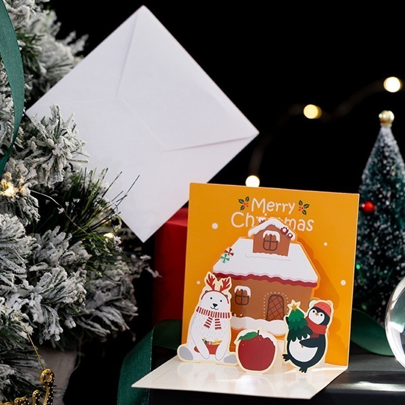 Handwritten 3d Christmas Greeting Card Premium Folded Card For Holiday ...
