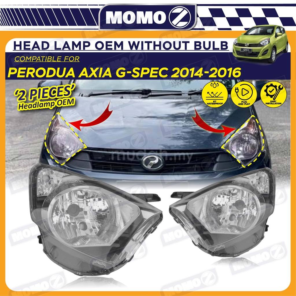 Car Perodua AXIA G-SPEC 2014 - 2016 HeadLamp Head Lamp Light Lampu ...