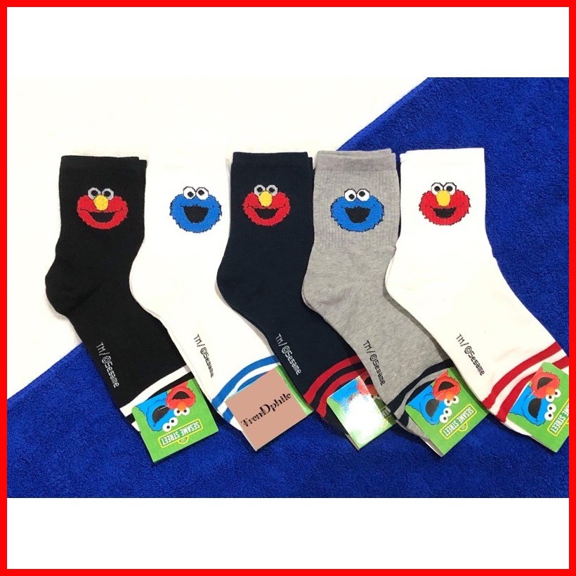 E2- Sesame Street- Elmo Authentic Korean Socks Iconic Socks | Shopee ...