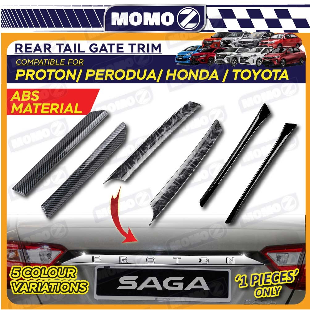 Car Proton Perodua Toyota Honda Rear Tail Gate Trim Chrome Carbon Black ...