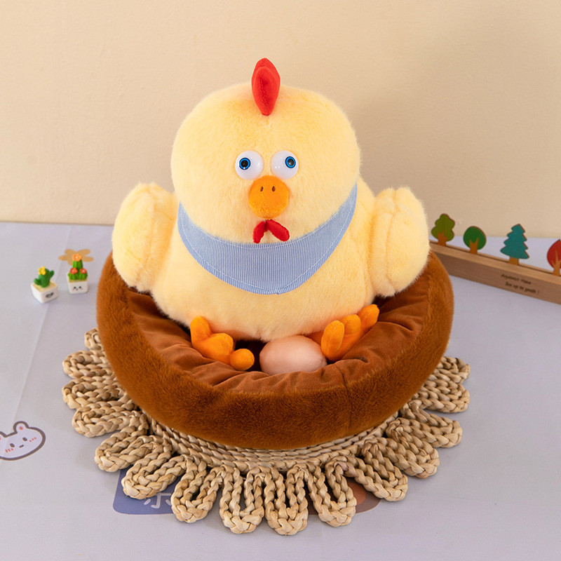 Chicken Attractive Plush Doll With Charming Nest Design And Soft ...