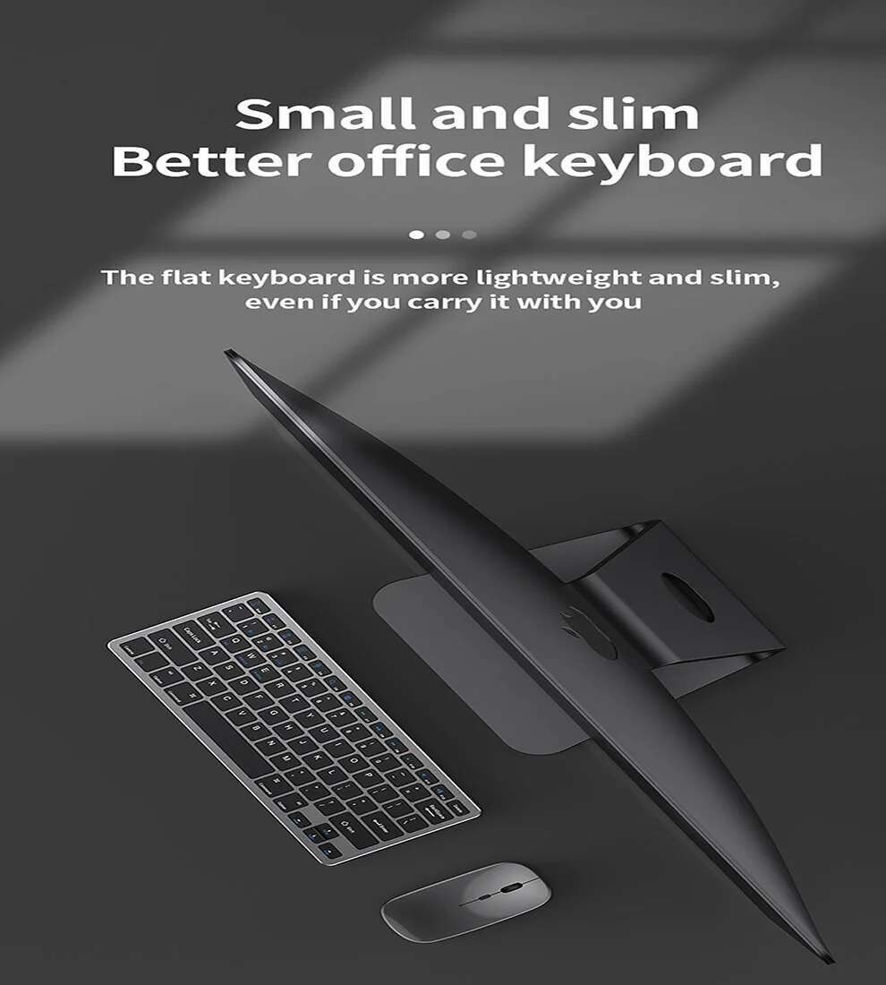 Jomaa Bluetooth Usb Silent Click Keyboard And Mouse Combo Dual Mode Rechargeable Wireless