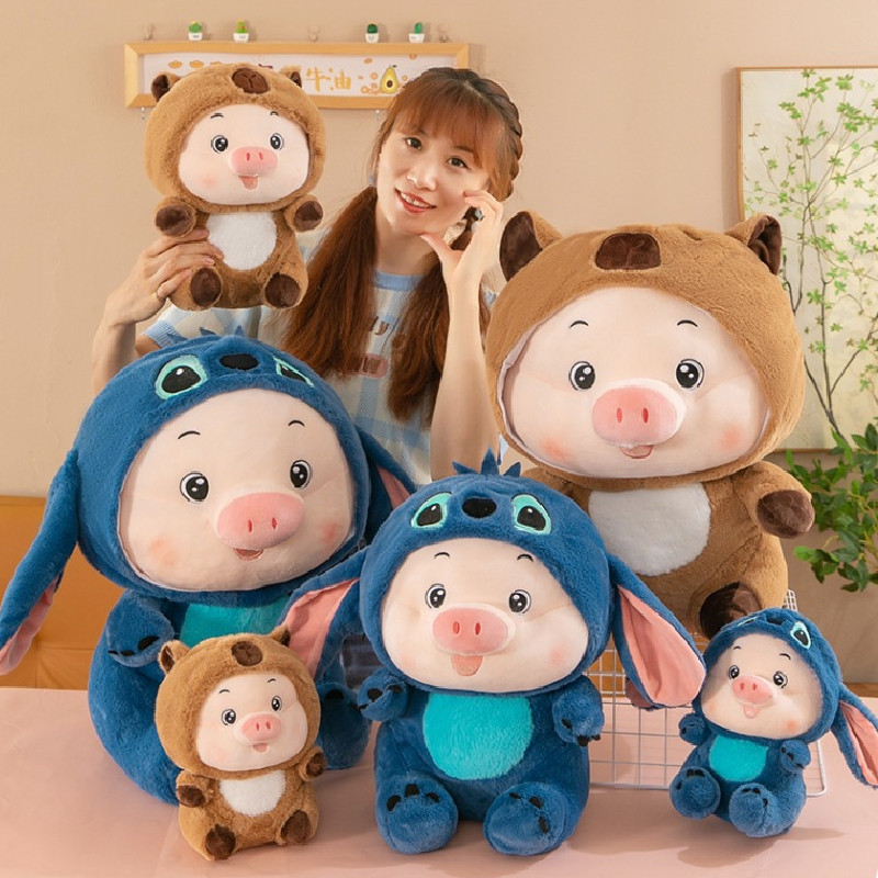 Charming Pig Plush Toy With Capybara And Stitch Characters Short Plush ...