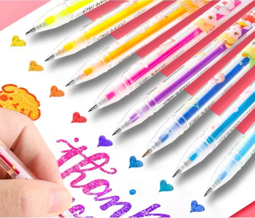 (Malaysia Ready Stock) Glittering Gel Pen / 12 Colours Set / 王者 ...