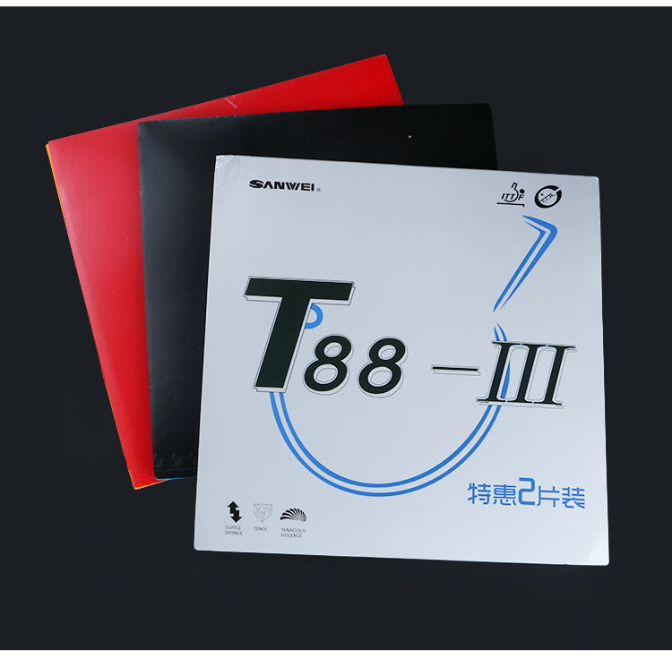 Authentic (1 Red+1 Black) SANWEI T88-3 Table Tennis Racket Rubber (Half ...