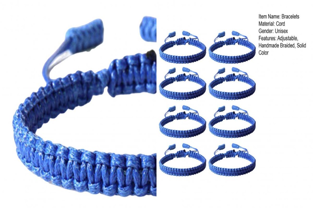 VOG* Friendship Band Adjustable Friendship Bracelet Set of 10 Blue ...