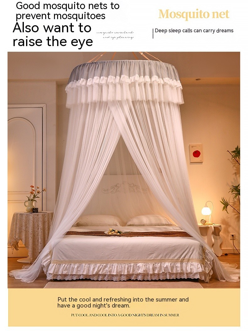 Princess Dome Mosquito Net Round Bed Canopy Anti-Insect 公主风圆形蚊帐 Kelambu ...