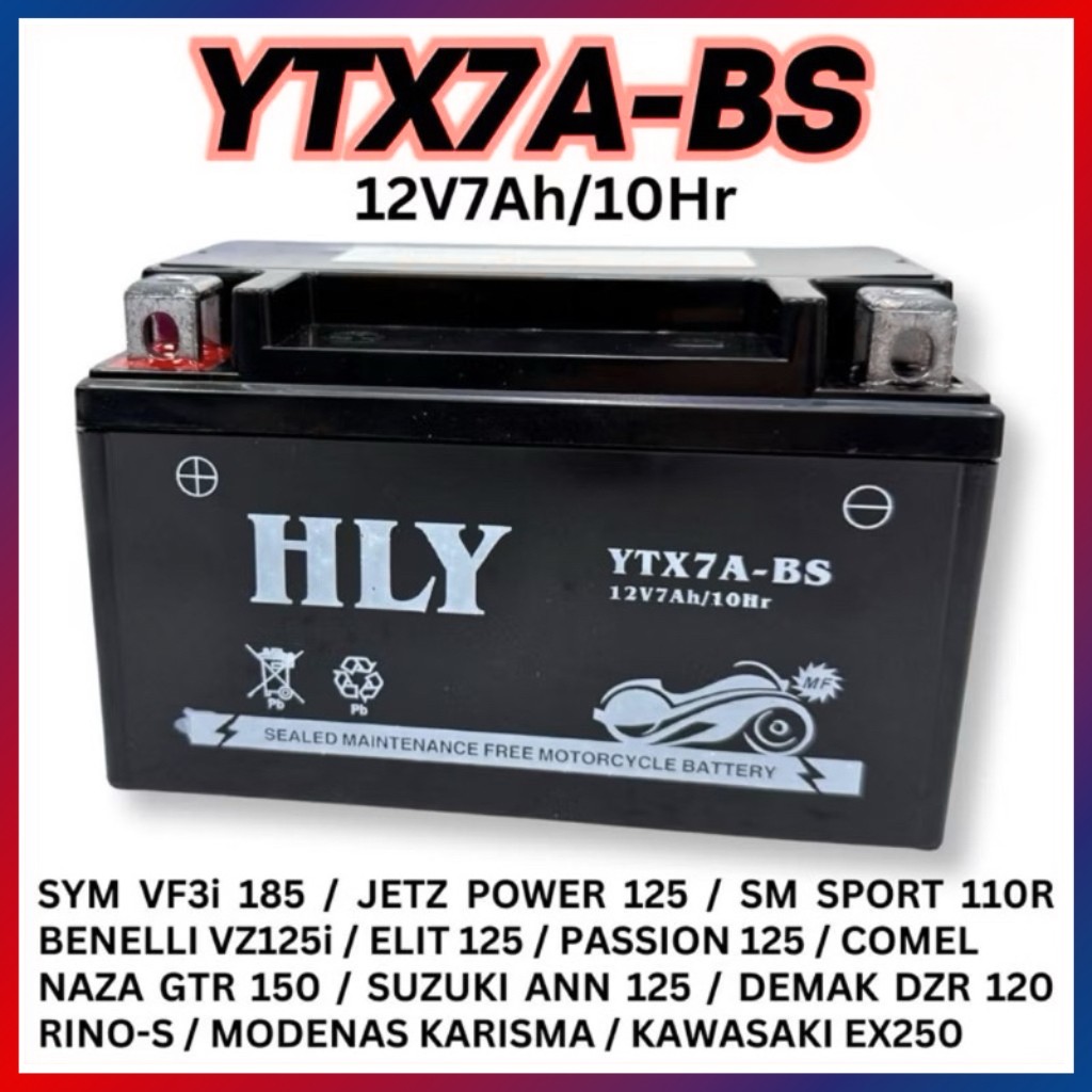 YTX7A SYM VF3i / ES125 / SM SPORT / JET POWER / VZ125 / PANAREA 125 ...