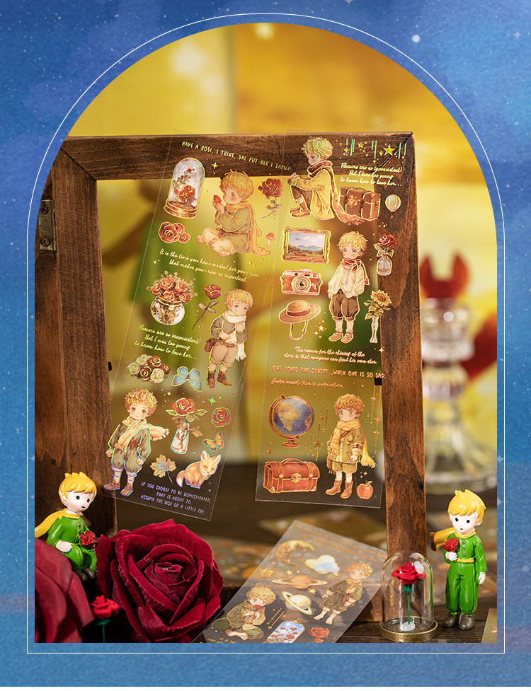 3 Sheets Transparent Holographic Foil The Little Prince Stickers ...