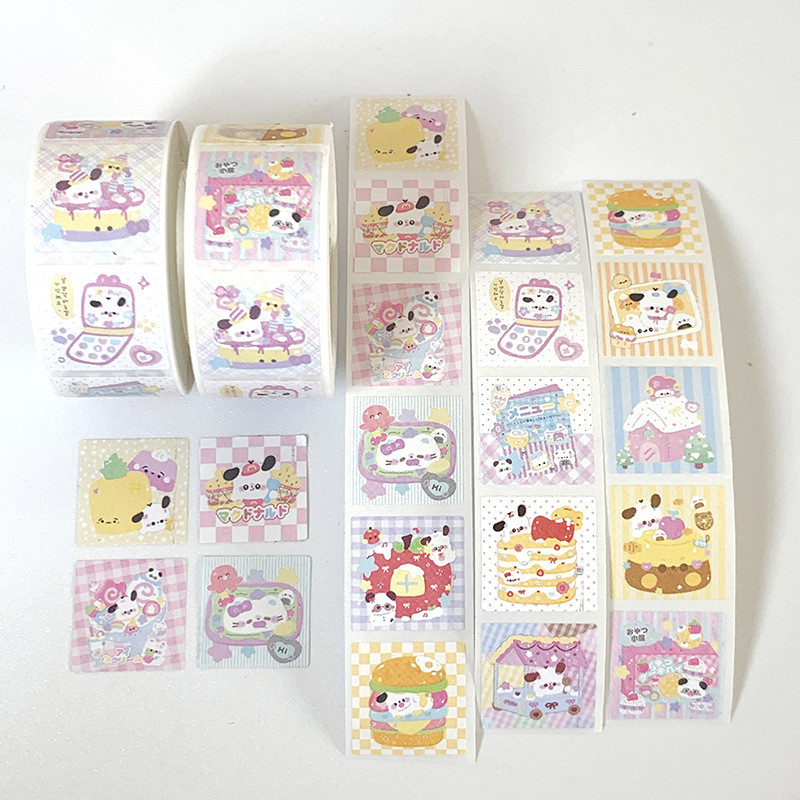 Cartoon Cartoon Character Roll Sticker Ins Handbook Seal Sticker ...