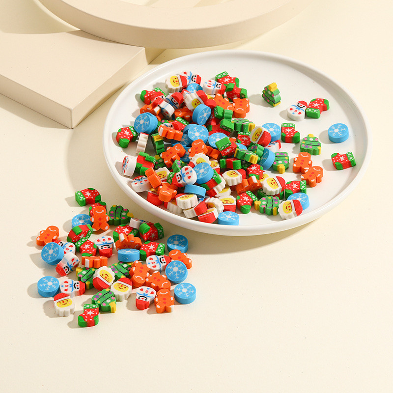 10Pcs/Lot Christmas Cartoon Eraser Kawaii Santa Snowmen Christmas Tree ...