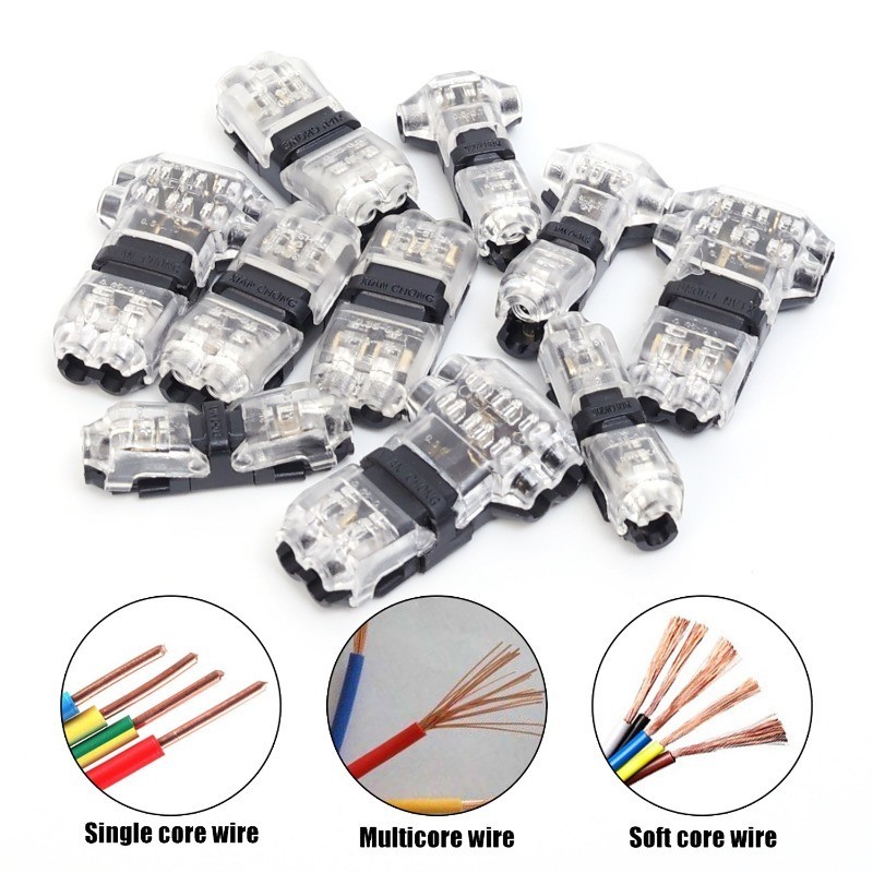 Universal Compact H/T Type Wire Connectors 22-18AWG Solderless Quick ...
