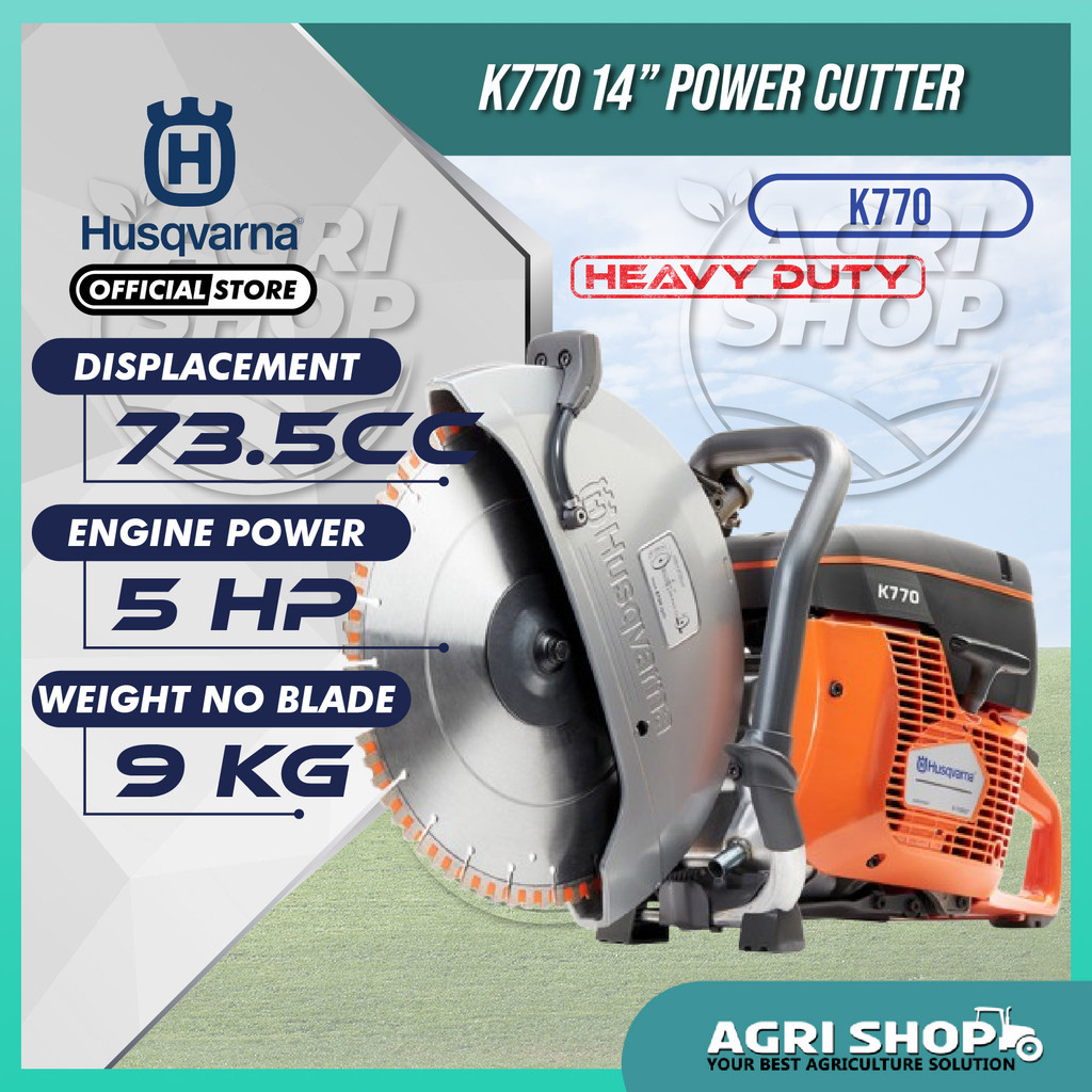 Agrishop Husqvarna K770 Petrol Engine Power Cutter 14″ Blade 73cc 5HP 10kg | Shopee Malaysia