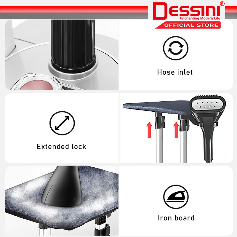 DESSINI ITALY 3500W Electric Ceramic Soleplate Garment Steam Iron ...