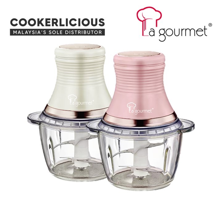 La gourmet Healthy Glass Chopper 1L - SUS304 Stainless Steel Blade, BPA ...