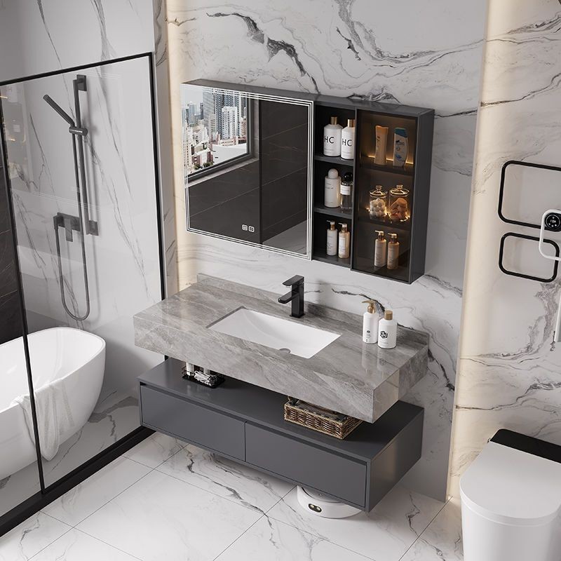 Morton Double-Layer Rock Slab Ceramic Seamless Integrated Basin ...
