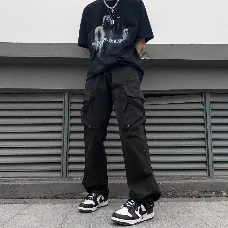 New American hip-hop retro casual versatile fashion men's overalls ...