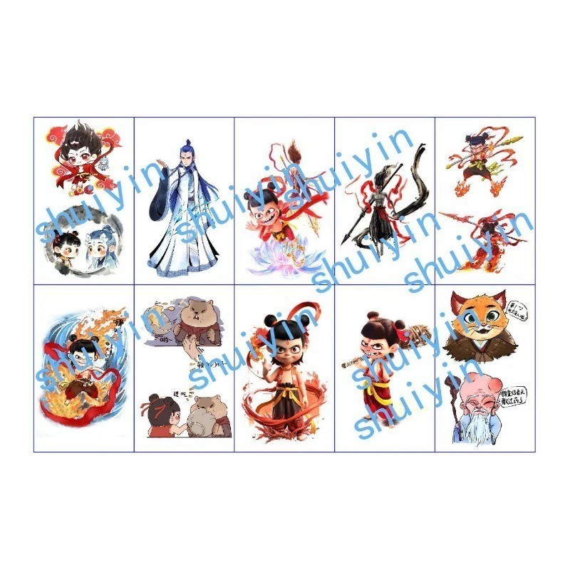 Nezha AObin Tattoo Stickers New Original Nezha Tattoo Stickers AObin ...